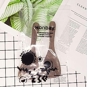 Honbay 2PCS Wooden Rice Spoon Rice Paddle Rice Cooker Spatula Kitchen Cooking Spoons for Kitchen (oblique head)