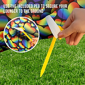 Nevlers Inflatable Lounger Air Sofa - Portable Inflatable Couch for Camping, Outdoor Movie Seating | Easy to Use Air Couch Inflatable Chair Camping Accessories - Rainbow Hearts Design Inflatable Sofa