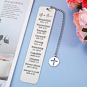 Christmas Gifts for Women Inspirational Religious Bookmarks, Christian Bible Verse Bookmark for Girls Daughter Book Lovers Birthday Bookmarks Gift for Friend Female Bookworm Church Bulk Gift