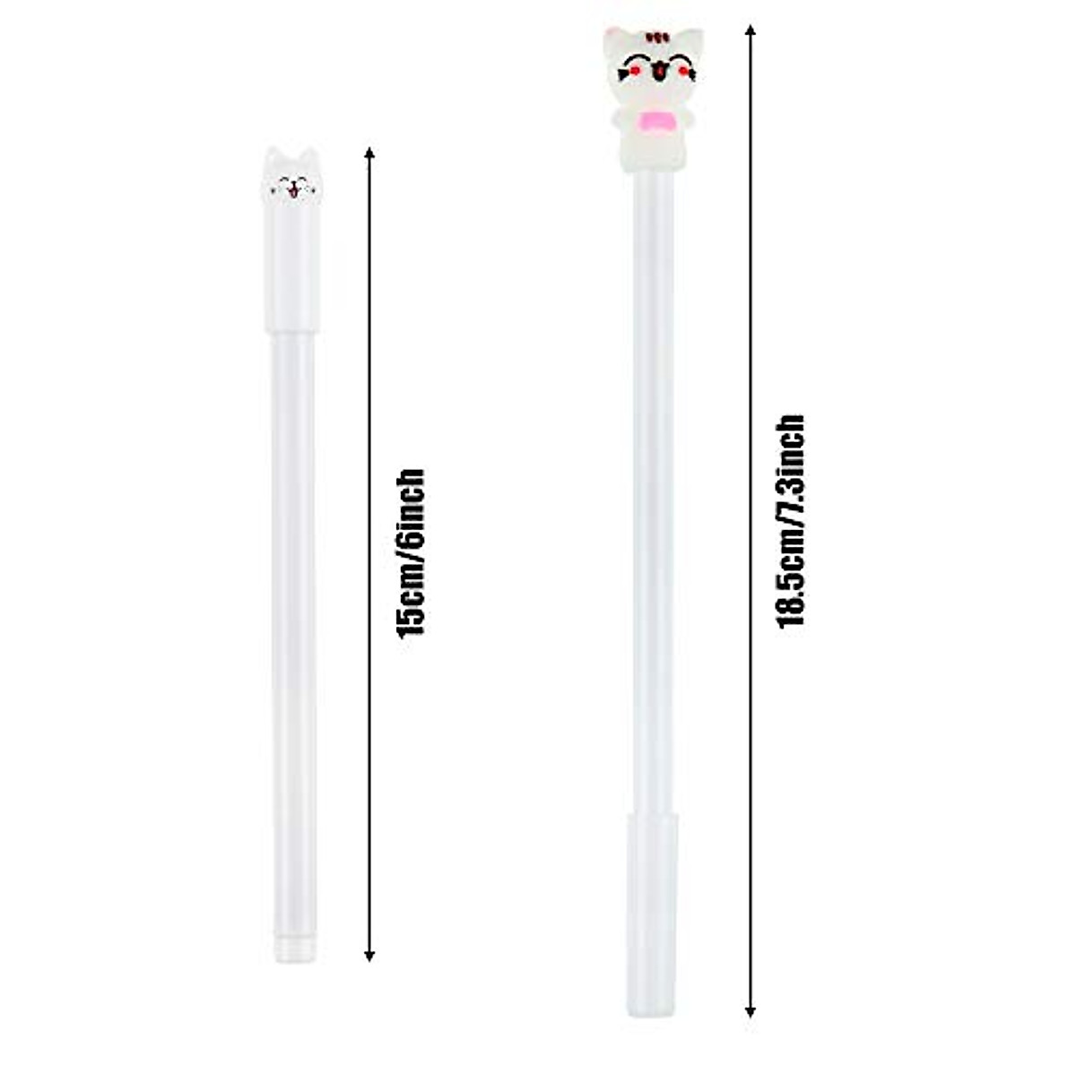 Cartoon Cat Gel Ink Pens Cats Rollerball Pens Cute Black Writing Pen for Kids Home Office School Gift Supplies (30 Pieces)