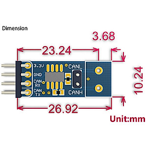 Waveshare SN65HVD230 CAN Board Connecting MCUs to CAN Network Features ESD Protection Communication Evaluation Development Board 3.3V