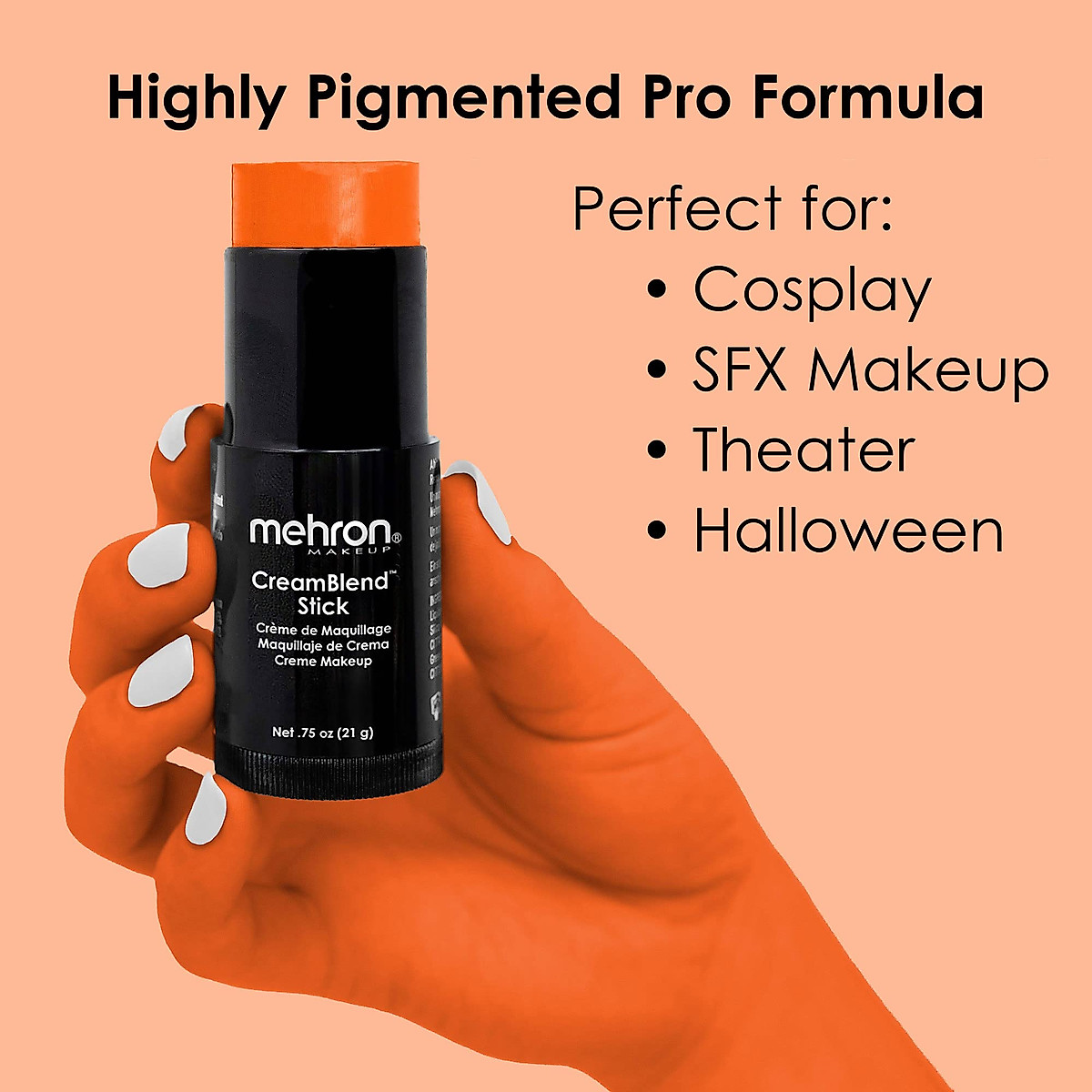 Mehron Makeup CreamBlend Stick - Body Paint (.75 oz) (ORANGE)
