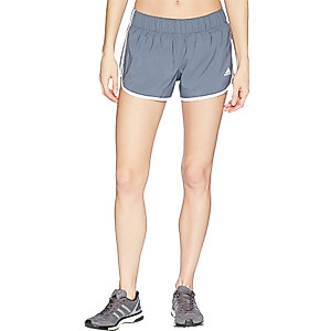 adidas Women's Running M10 Shorts 3" Inseam, Onix/White (2017), Large