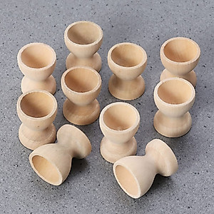 Toddmomy 24Pcs Wooden Egg Cups Easter Egg Cup Wood Egg Stands Easter Egg Holders Stands for DIY Crafts Easter Party Supplies