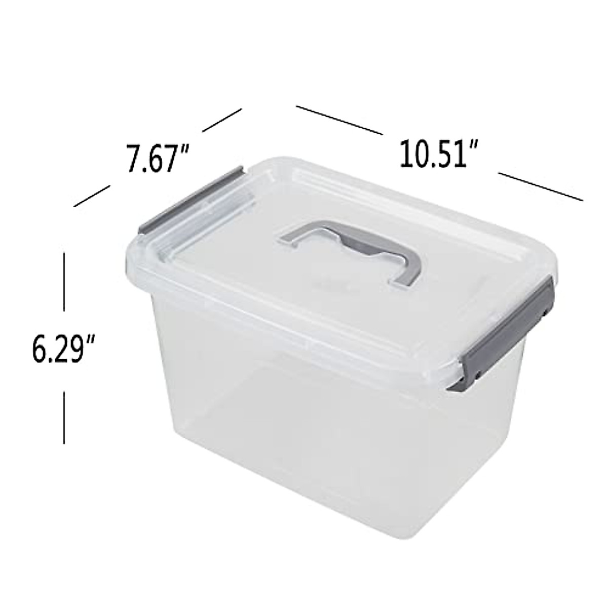 EudokkyNA 5L Small Plastic Storage Bin, Clear Storage Boxes Set of 6