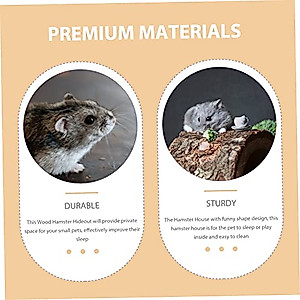 balacoo Funny Chamber Hideout Cabin and Hamsters Maze Ferret Toy Pet Hut Small Multi Clear Dwarf Compartment Window Chinchilla Hide for Squirrel Gerbil Hiding Wooden Nest Hamster