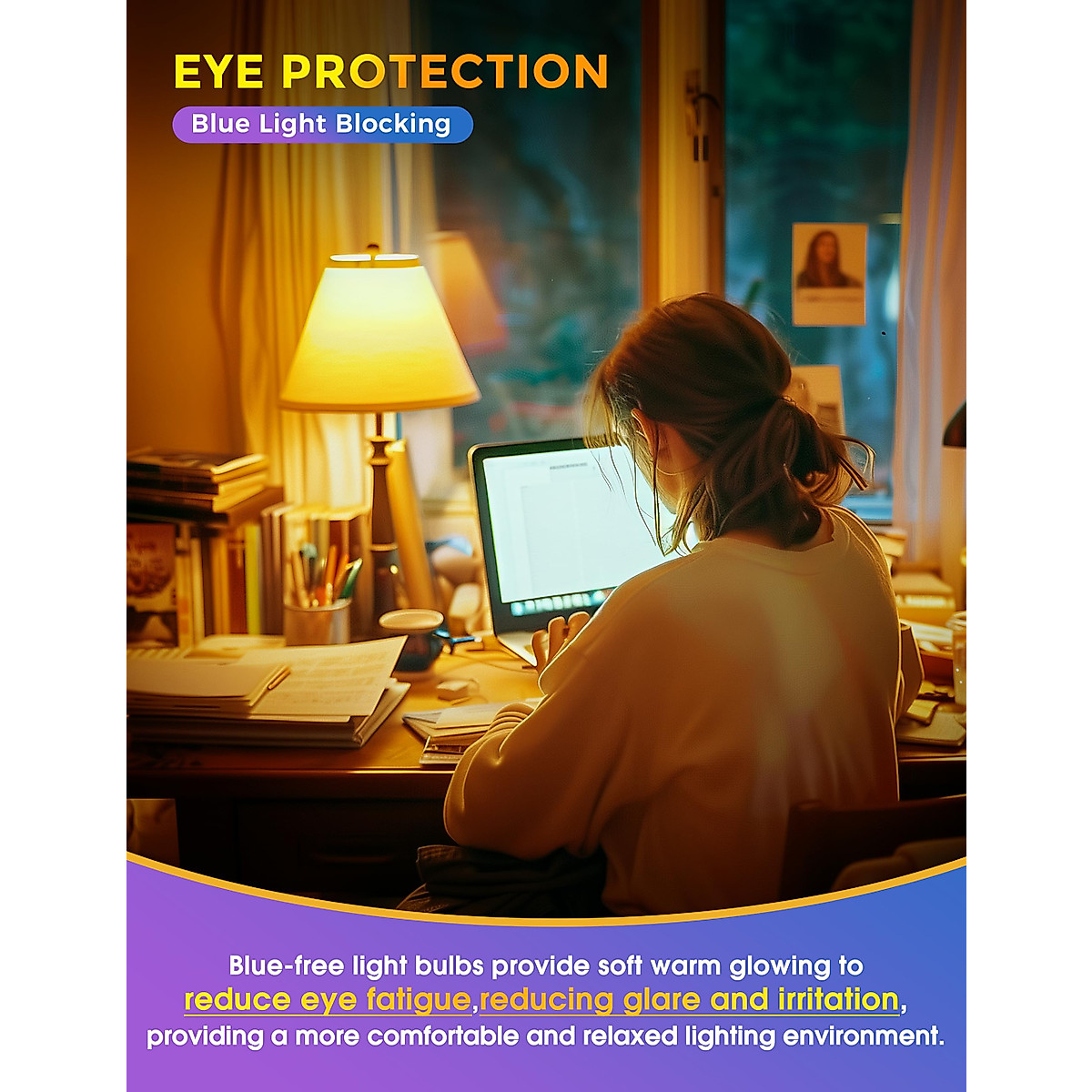 Amber Light Bulbs, 1900K Led Amber Light Bulbs for Sleep Therapy, 2 Pack Dim Light Bulbs, E26 Warm Light Bulb, A19 Blue Light Blocking Sleep Light Bulb for Bedrooms, Kids Room,Nursery Room