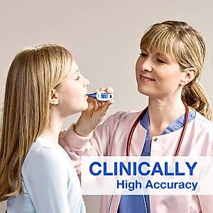 Digital Medical Baby Fever Oral Thermometer, Rectal or Axillary Underarm Body Temperature Measurement with Backlit LCD Display, Waterproof Flexible tip,Test Completion & Fever Alarm-EMT-026