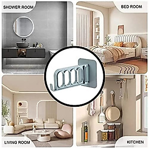 Foldable Hanger No Hole Punching, Small Folding Clothes Hanger Storage Utility Coat Hooks Rack Organizer for Walls, 4 Holes Wall Mounted Clothes Drying Rack Hanger for Hanging Clothes (Beige 6PCS)