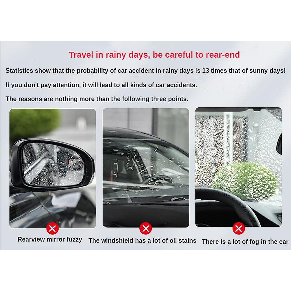 Automotive glass rainproof agent, ensure clear driving vision in bad rainy weather, so that grease, dirt and rain are not easy to adhere to the glass Price includes car accessories and rain-proof agent