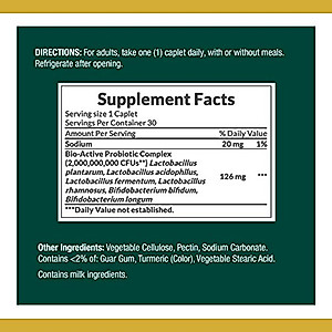 Controlled Delivery Probiotic by Nature's Bounty, Dietary Supplement, Advanced Support for Digestive, Intestinal and Immune Health, 30 Caplets