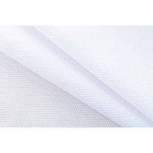 Biscaynebay Textured Fabric Round Tablecloth 60 Inches in Diameter, White Water Resistant Tablecloths for Dining, Kitchen, Wedding & Parties, etc. Machine Washable