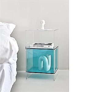HIGOH Bedside Table Transparent Home Bedroom Auxiliary Furniture Bedroom Bedside Table Multi-Layer Bedside Table Rack Shower Room Table (Color : Colour3)