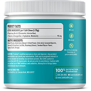 Solid Gold Calming Chews for Dogs - Soothing Snacks for Stress & Dog Anxiety Relief - Melatonin & Valerian Root - Dog Treats for Separation Anxiety Relief & Fireworks for All Breeds & Sizes - 120 Ct