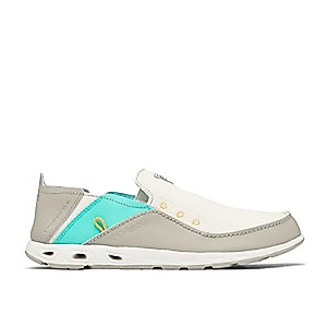 Columbia Men's Bahama Vent PFG Boat Shoe, Cloud Grey/Electric Turquoise, 9.5