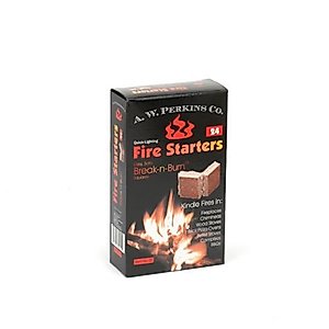 AW Perkins Break-n-Burn Fire starter Squares - 24 Squares Per Box