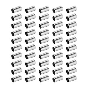 HERCHR 50pcs Bicycle Bike Brake Cable Tips Caps, 5mm Alloy Brake Cable End Tips Crimps Ferrules Caps Road Mountain Bicycle Bike Alloy Brake Cable End Tips Bike Brake Cable caps
