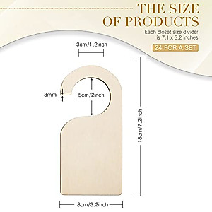 Blank Clothing Rack Divider Wooden Closet Size Divider Baby Closet Blank Organizers hanger separators Hanging Closet Dividers with Marker Pen for Home Nursery Baby Clothes (25 Pieces)