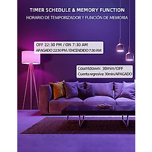 Mochiba Smart WiFi LED Light Bulbs, Compatible with Alexa and Google Home Assistant, Music Sync Multi Color Changing Bulb, A19 E26 10W 900LM (80W Equivalent), 6-Pack, White, MKA19