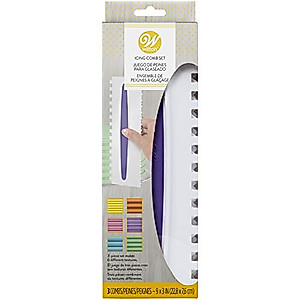 Wilton Comb Icing Smoother Set-3 Piece, White/Purple