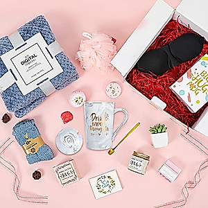 Get Well Soon Gifts for Women,Care Package For Women After Surgery,Feel Better Soon Gifts Basket For Sick Friend,Self Care Sympathy Gifts Thinking of You Gifts with Blanket,Coffee Mug For Best Friend