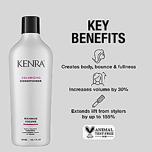 Kenra Volumizing Shampoo/Conditioner | Maximize Volume | Creates Body, Bounce & Fullness | Increases Volume By 30% | Extends Lift From Stylers By Up To 155% | Fine To Medium Hair | 10.1 fl. Oz (Set)
