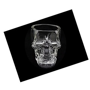 Tvoip 2PCS Kitchen & Dining Entertaining Glassware Drinkware Old Fashioned Glasses Skull Cup for Serving Scotch Whiskey Mixed Drinks (2)