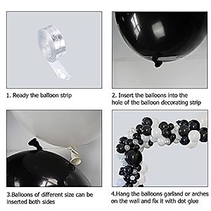 FHEKFNG White Black Balloon Garland Arch Kit,120 Pack Matte Latex Black White Balloons for Baby Shower Birthday Wedding Graduation Party Decorations Supplies