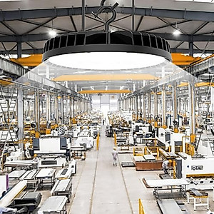 10Pack High Bay LED Lights 240W 33,600LM 5000K 140LM/W, Plug-n-Play High Bay LED Shop Lights, UFO LED Warehouse Lights, 0-10V Dimmable Commercial LED Lights for Warehouse Workshop Factory AC100-277V