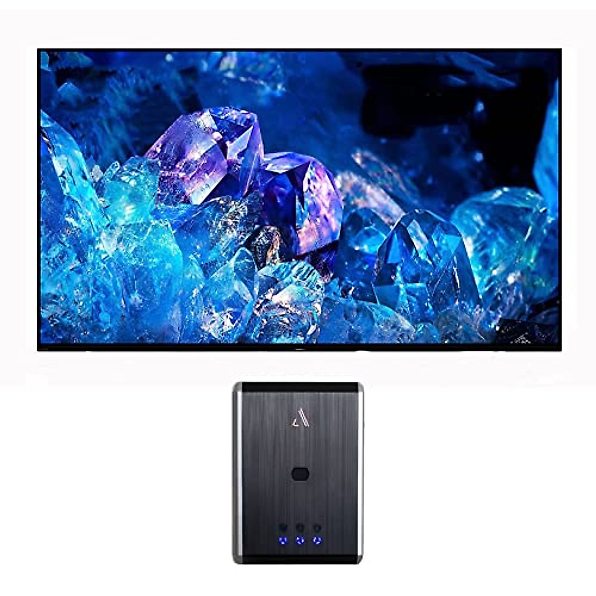 Sony XR77A80K 77" 4K Bravia XR OLED High Definition Resolution Smart TV with an Austere 7S-PS4-US1 4-Outlet Power with Omniport USB (2022)