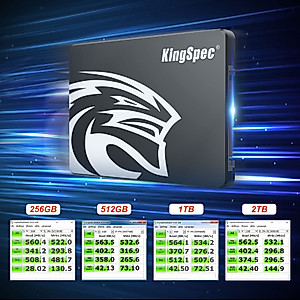 KingSpec 1TB SATA III SSD 6Gb/s, 2.5" SATA SSD with 3D NAND Flash, Internal Solid State Hard Drives, for Laptop and PC Desktop (R/W Speed up to 550/520 MB/s)