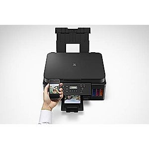 Canon PIXMA G6020 All-in-One Supertank Wireless (Megatank) Printer, Copier and Scan with Mobile Printing, Black, Works with Alexa