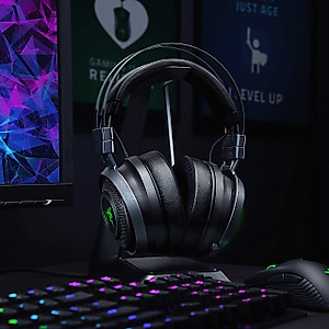 Razer Nari Ultimate Wireless 7.1 Surround Sound Gaming Headset: THX Audio & Haptic Feedback - Auto-Adjust Headband - Chroma RGB - Retractable Mic - For PC, PS4, PS5 - Black