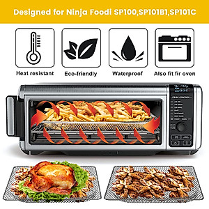 Air Fryer Basket for Ninja Foodi SP101 Digital Air Fryer Countertop Oven, 13.5 * 13.3'' Steel Wire Rack Accessorie Tray for Ninja Foodi SP100, SP101B1, SP101C Convection Oven, Dishwasher Safe