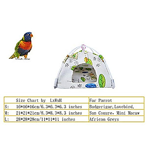 Bird Hammock Tent Nest Parrot Hanging Hut Conure House Parakeet Sleeping Bed Cute Toy Gift Small Animal Squirrel Ferret Habibat (White, Large)