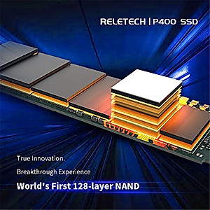 Reletech P400 M.2 1000G SSD, up to 3400MB/S PCIe3.0×4 NVMe Independent Cache Internal Hard Disk with Heatsink for Laptop Desktop (1TB lite)