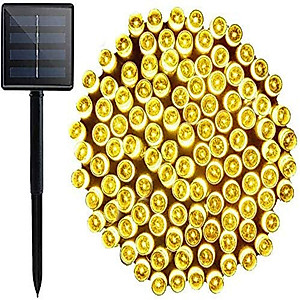 Goodia Solar String Lights, 72ft 200 LED Solar Outdoor String Lights, Waterproof Solar Fairy Lights Outdoor and Indoor Decorations for Christmas Tree, Gift, Gardens, Homes, Wedding, Party(Warm White)