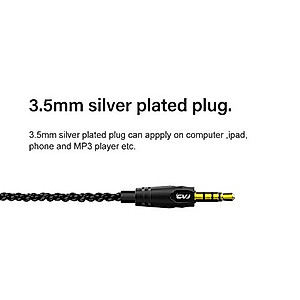 CVJ CSA in Ear Monitor, Dual Magnetic DD and 1BA in-Ear Earphone Noise Isolating IEM Earphone/Earbud/Headphone with Resin Cavity,Wired Earbuds with 0.75mm 2Pin Detachable Cable(with Mic, Black)