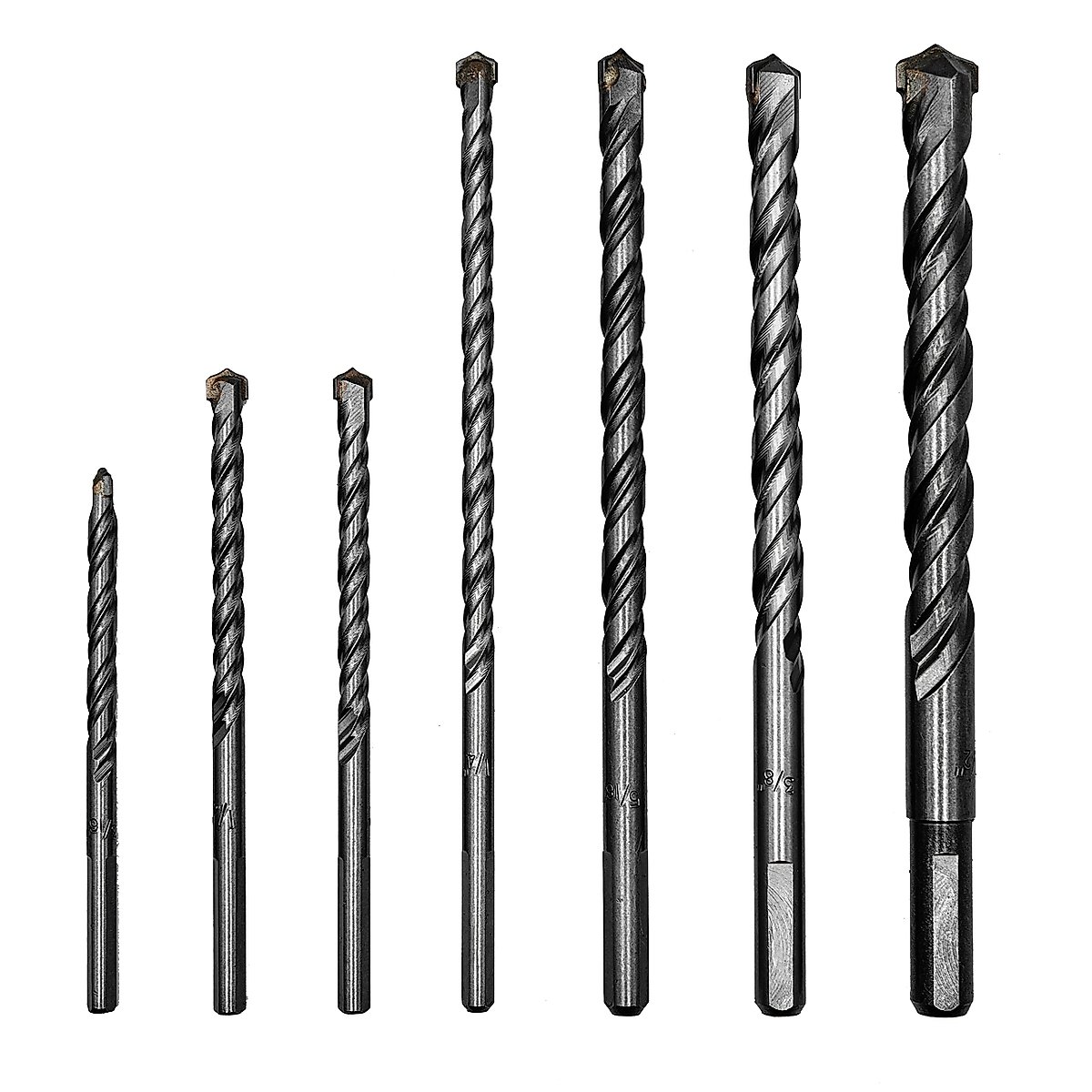CONFAST Masonry Drill Bit 7 Piece Set, for use with Brick, Block, Concrete and Cement