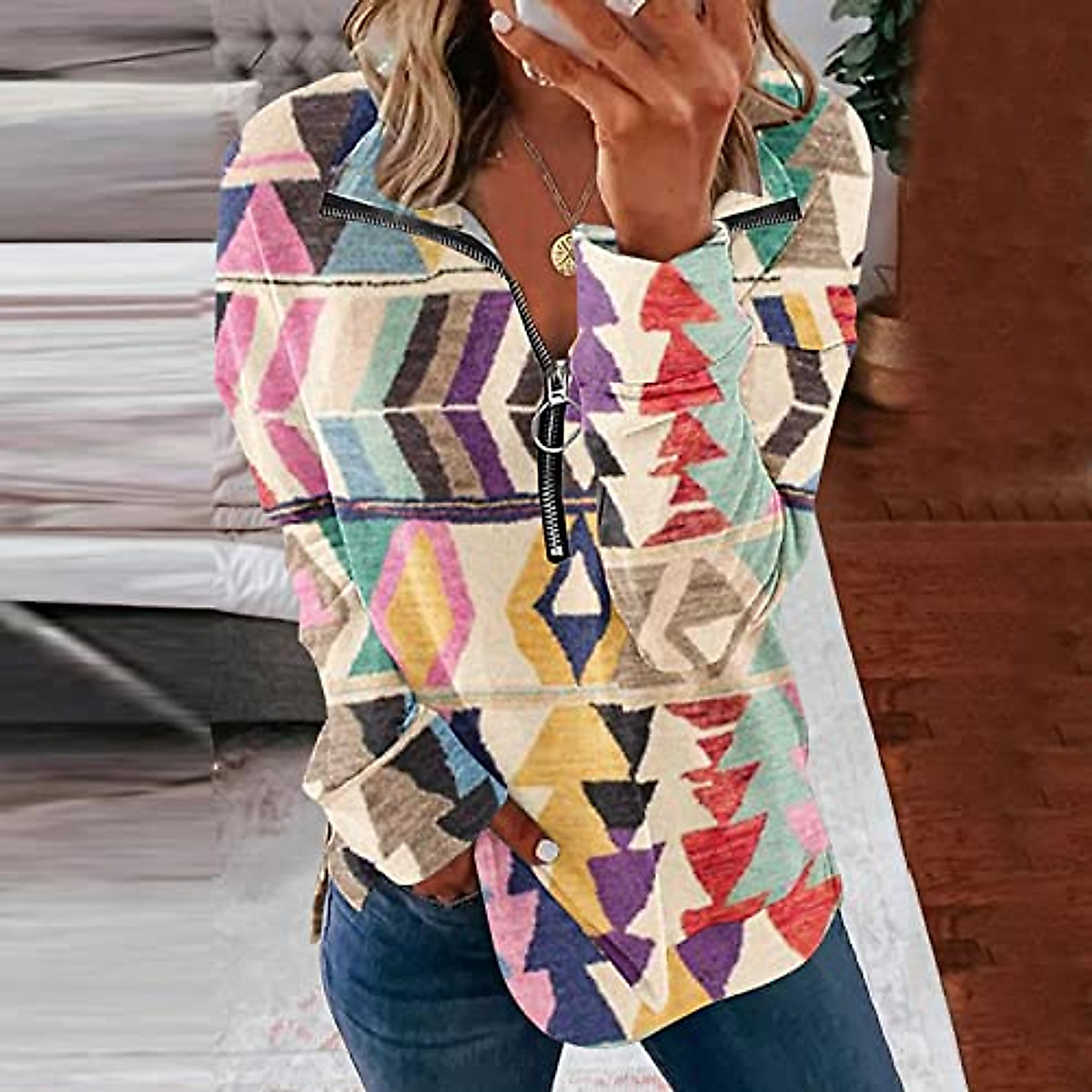 Fall Clothes for Women 2023, Prime Deals of The Day Today Only Crew Neck Sweatshirts Women, Womens Casual Long Sleeve Tops Zip Up Lapel Sweatshirts Solid Color Workout Tops Blouse