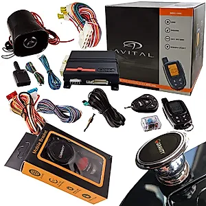 Avital 5303L Car Alarm Remote Start and Keyless Entry Vehicle Security System with 2-way LCD Remote-Set