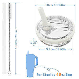 Douji 40oz Tumbler Replacement Flip Straw Lid for Stanley Quencher H2.0,​​​ Flip-top Leak-Splash Proof，Replacement Reusable Tumbler Cover