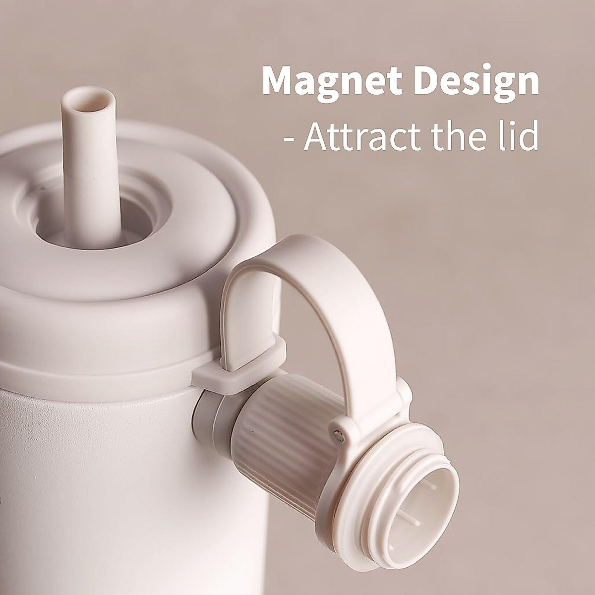 ACEVIDA 28oz Stainless Steel Double Insulated Tumbler with Ceramic Coating Inside, Magnet Design to Attract the Lid, Leakproof, Silicone Top Straw, Silicone Carry Loop, Fit in Cup Holder (Black)