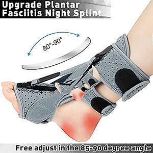 TURUM Plantar Fasciitis Night Splint, Upgrade 3 Adjustable Straps Plantar Fasciitis Relief Night Splint for Women & Men, Relief Brace for Plantar Fasciitis Relief, Achilles Tendonitis and Foot Drop