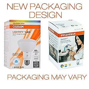 SYLVANIA SMART Zigbee Adjustable White BR30 LED Light Bulb for Alexa / Google Assistant, 9.5W, 2700K - 6500K, Hub Required - 1 Pack (73740)