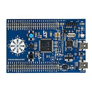 XYG-ST STM32F3DISCOVERY ST STM32F303VCT6 STM32 F3 ARM Cortex-M4 MCU Discovery Evaluation Development Board kit with USB, ST-LINK/V2 debugger, Accelerometer, Gyroscope, E-compass, LEDs, Pushbuttons