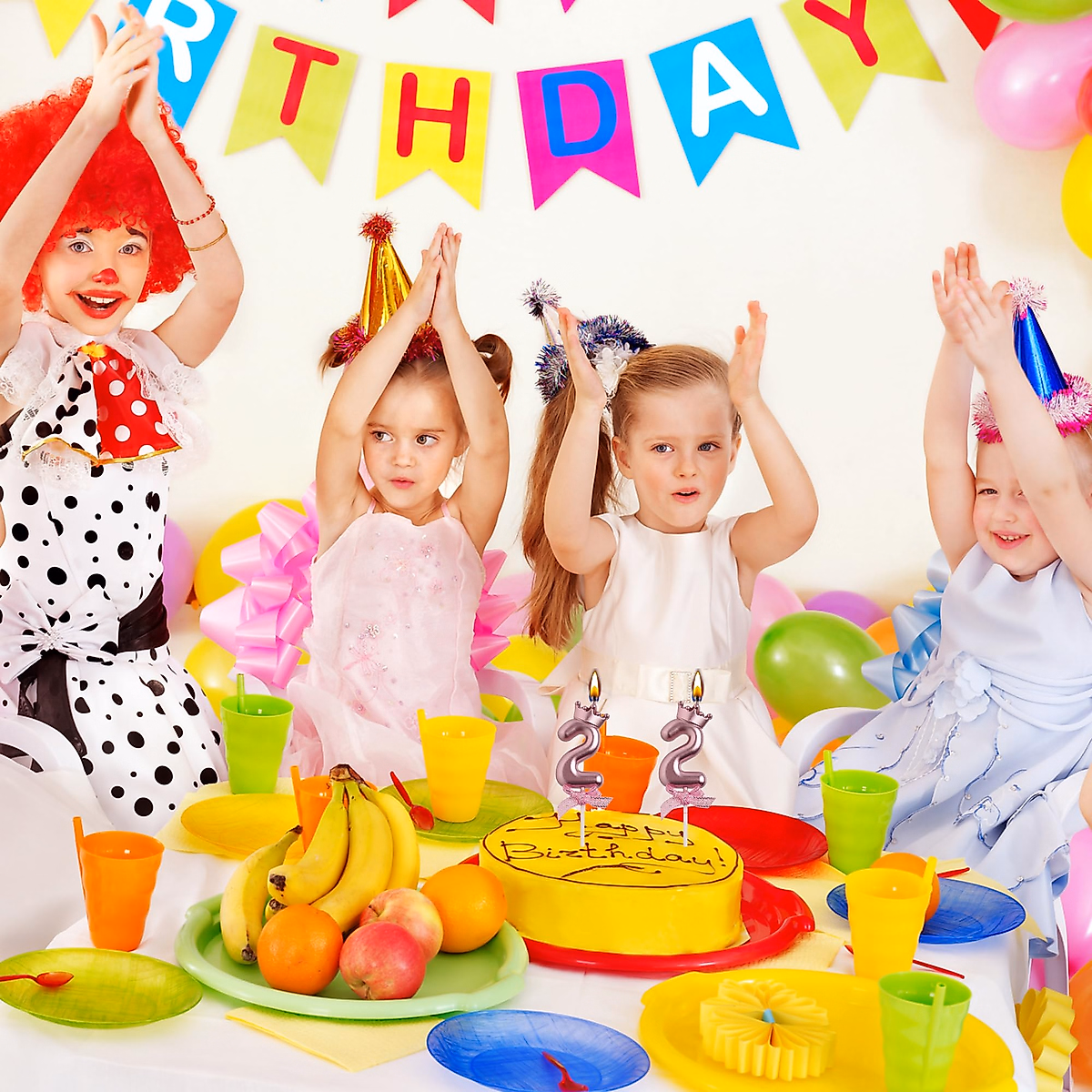 AOOLADA 22nd Birthday Candles, Rose Gold 22 Year Old Number Birthday Candles, Happy Birthday Party Decorations Cake Topper Gifts for Men Women