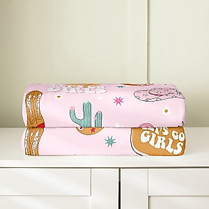 Retro Cowboy Style Flannel Fleece Throw Blanket Throw 50"x60" Western Cowboy Plush Blanket for Boys Girls Teens Western Decor Fuzzy Blanket Super Soft All Season Bed Blanket Room Decor