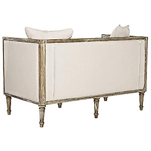 Safavieh Home Collection Leandra French Country Settee, Beige/Rustic Oak