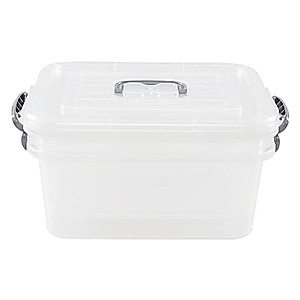 Ortodayes Clear Storage Boxes with Lids, 8 Liter Storage Bins Set of 2